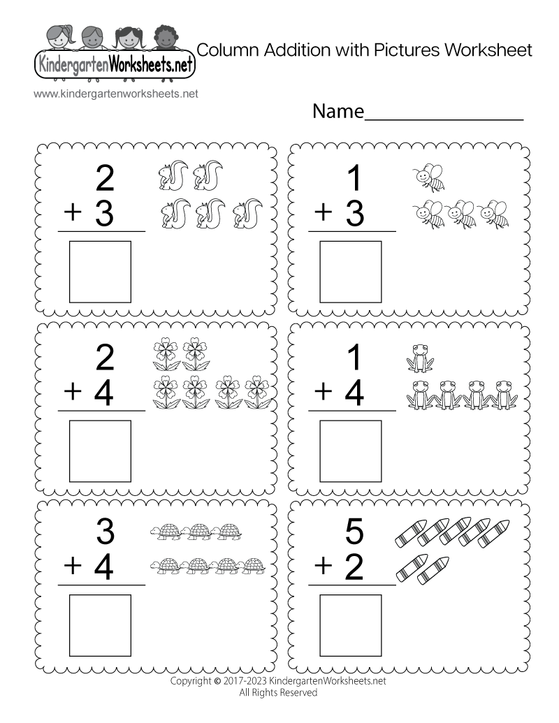 Addition Worksheets Kindergarten Free Printables - Printable Worksheets